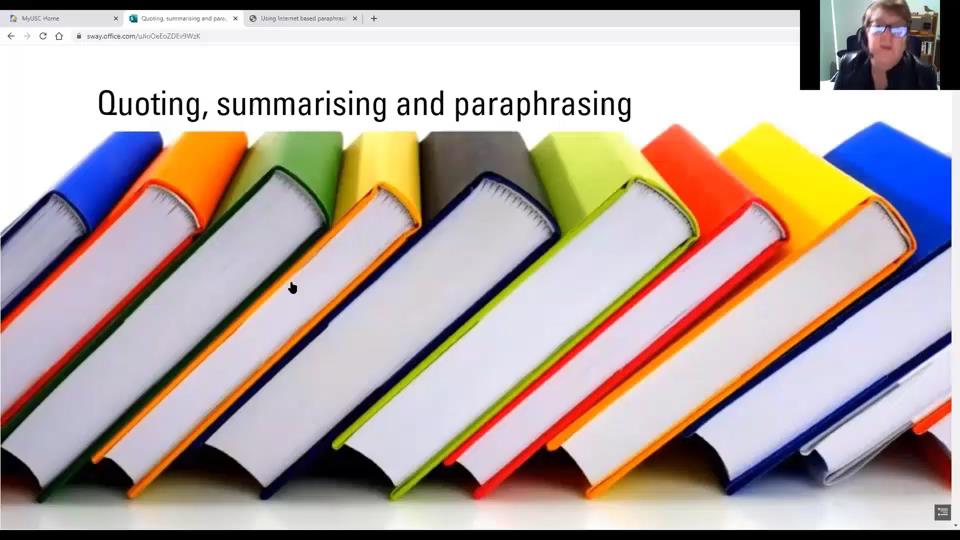 Quoting, Summarising and Paraphrasing