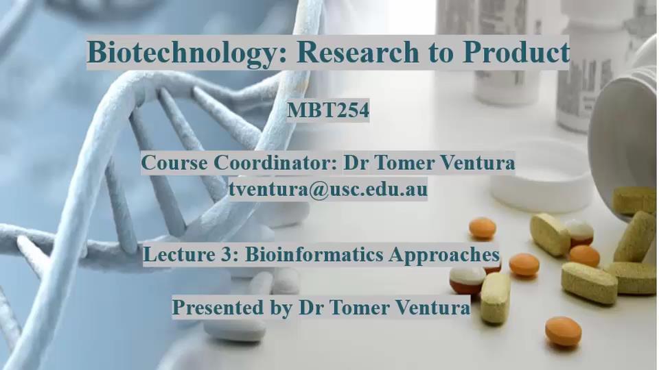 Lecture 3 - Bioinformatics approaches
